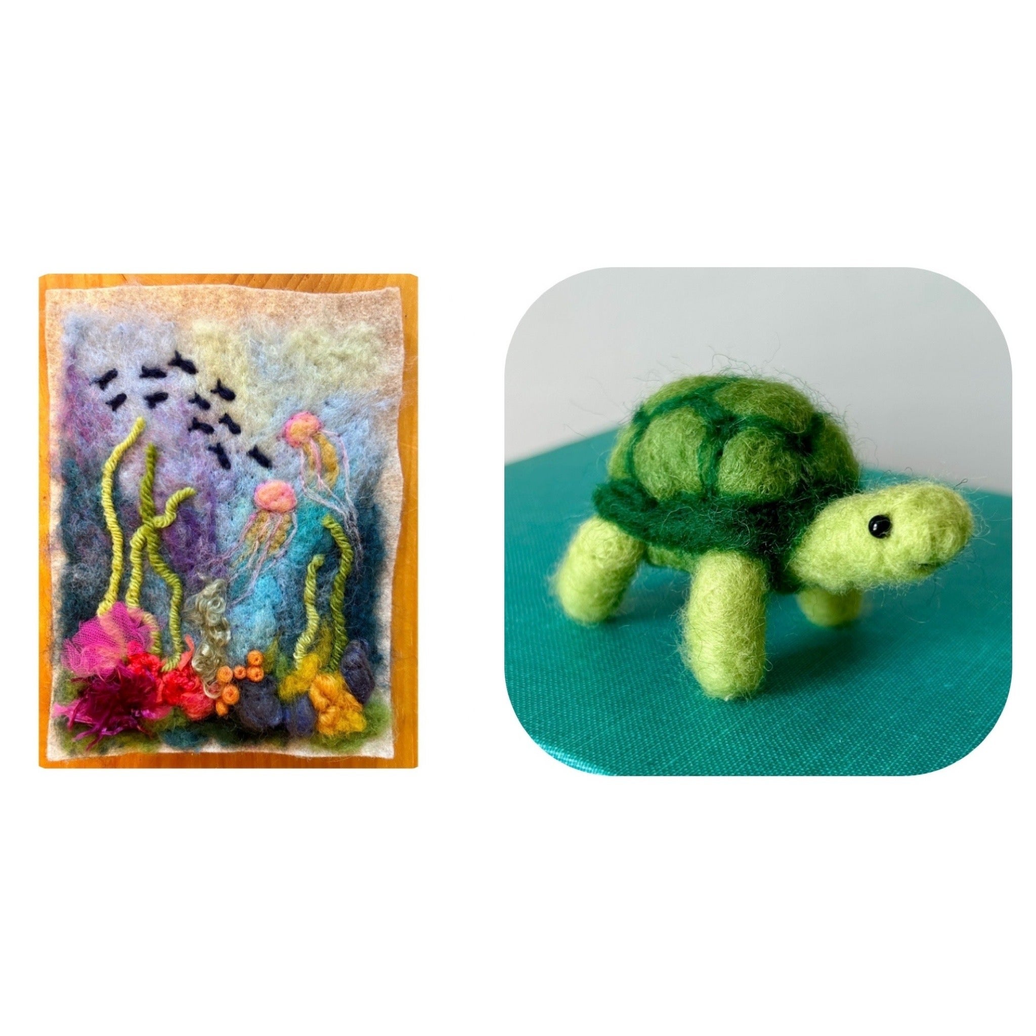 Turtle and Or Under the Sea Painting with Wool 8/6 & 8/7 | The Fiber Web