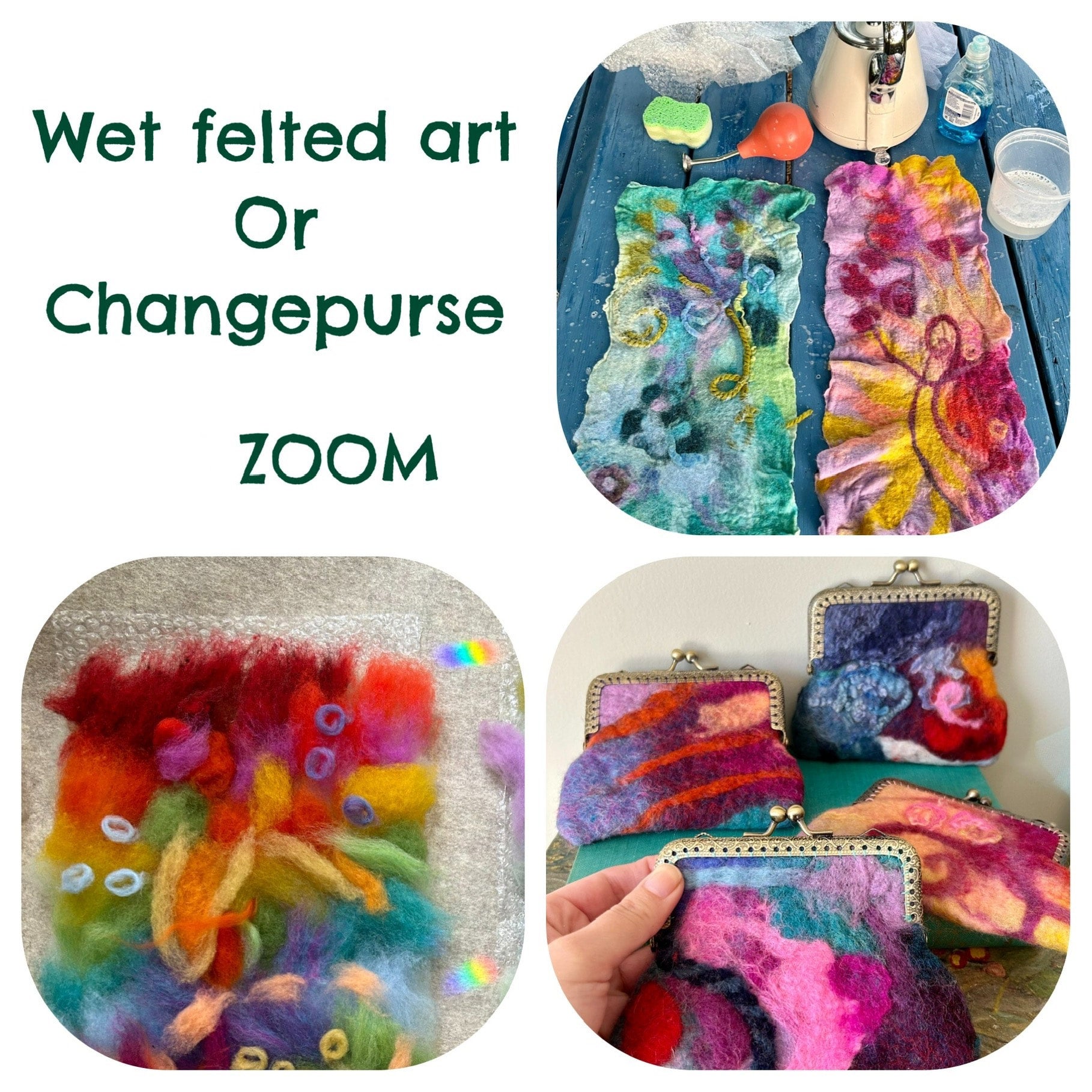Wet Felting 101/Change Purse- Kit & Zoom 11/13 | The Fiber Web